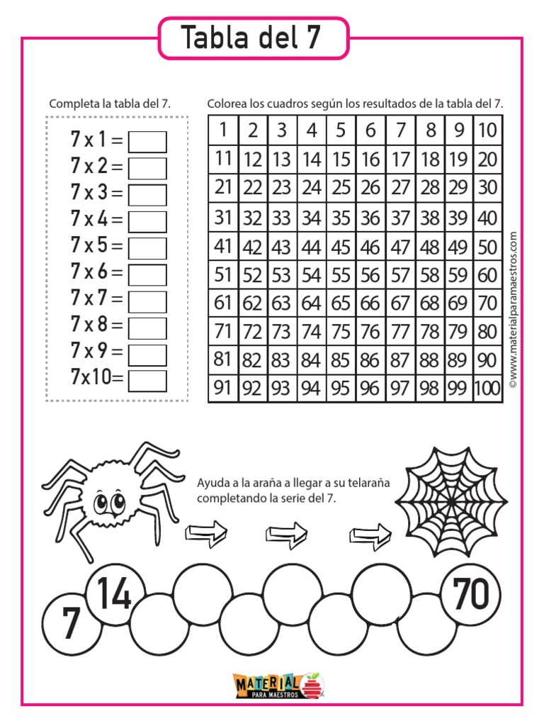 Tablas de 7 | PDF