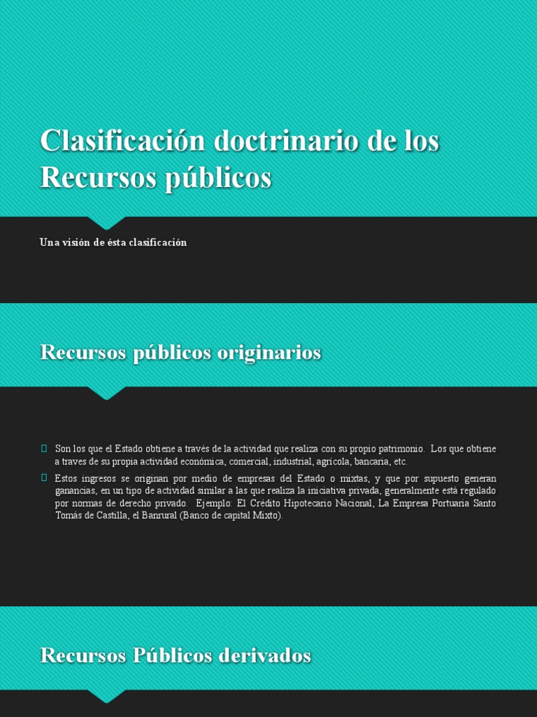 2 Clasificacion Doctrinaria y Legal de Los Recursos Publicos | PDF ...