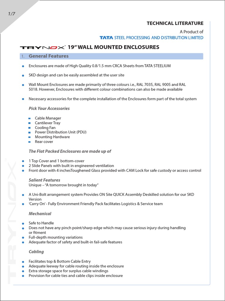 TRYNOX WM Technical Literature | PDF | Electricity | Mechanical Engineering