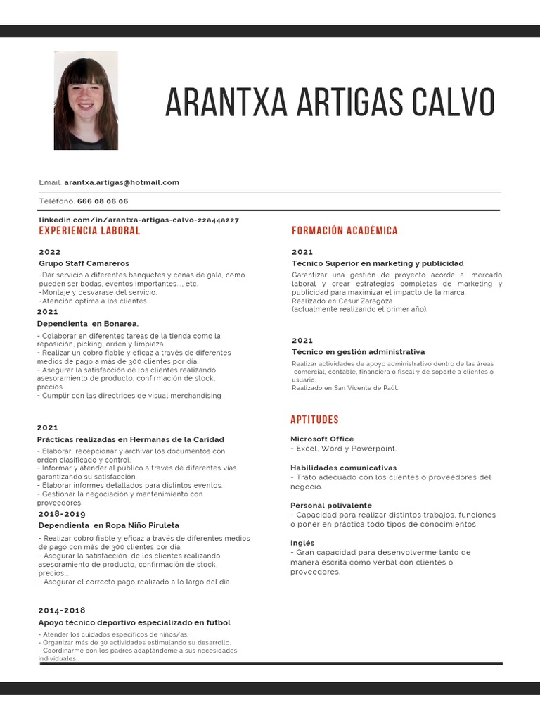 Arantxa Artigas Calvo: Formación Académica Experiencia Laboral | PDF | Marketing | Publicidad