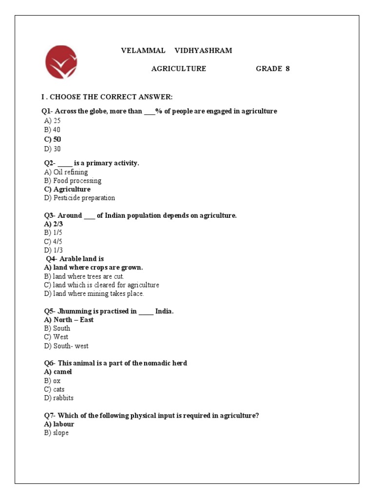 L - 15 Agriculture - Worksheet | PDF | Agriculture | Intensive Farming