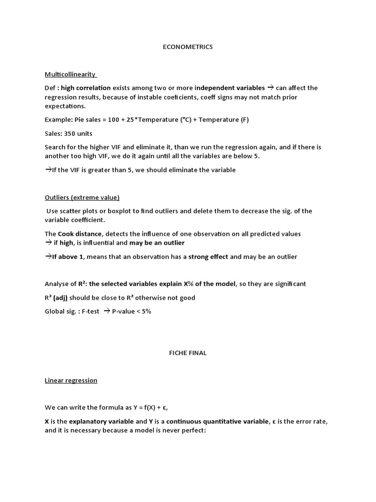 ECONOMETRICS | PDF | Errors And Residuals | Regression Analysis ECONOMETRICS | PDF | Errors And Residuals | Regression Analysis