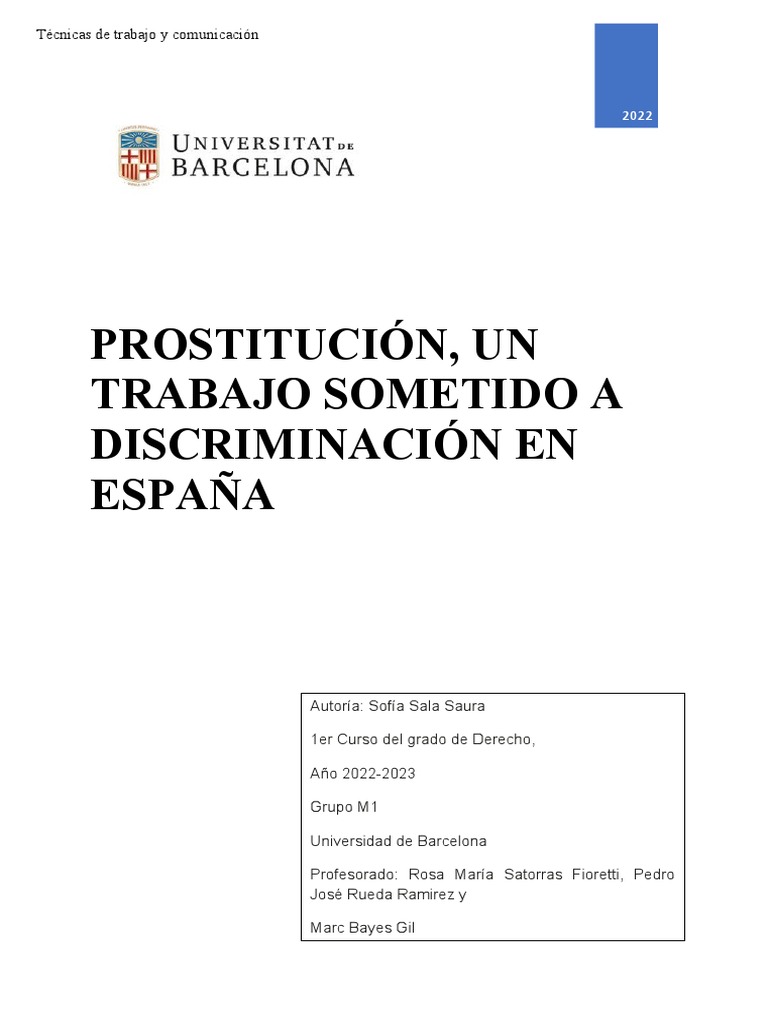 Tr Prostitución Pdf Prostitución Migración Humana