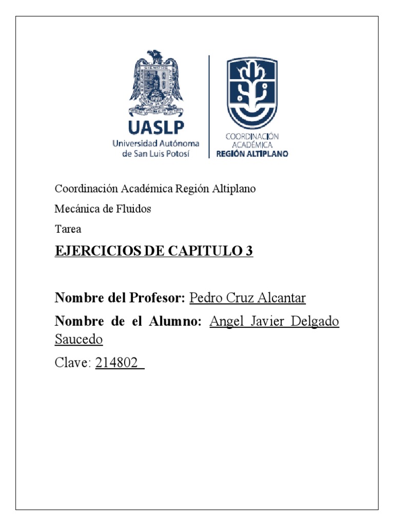 MECANICA DE FLUIDOS Problemas de Cap 3 | PDF