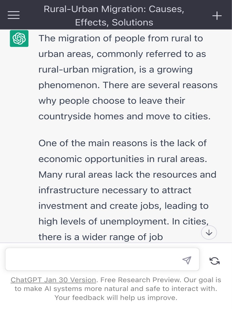 Rural-Urban Migration Causes, Effects, Solutions | PDF