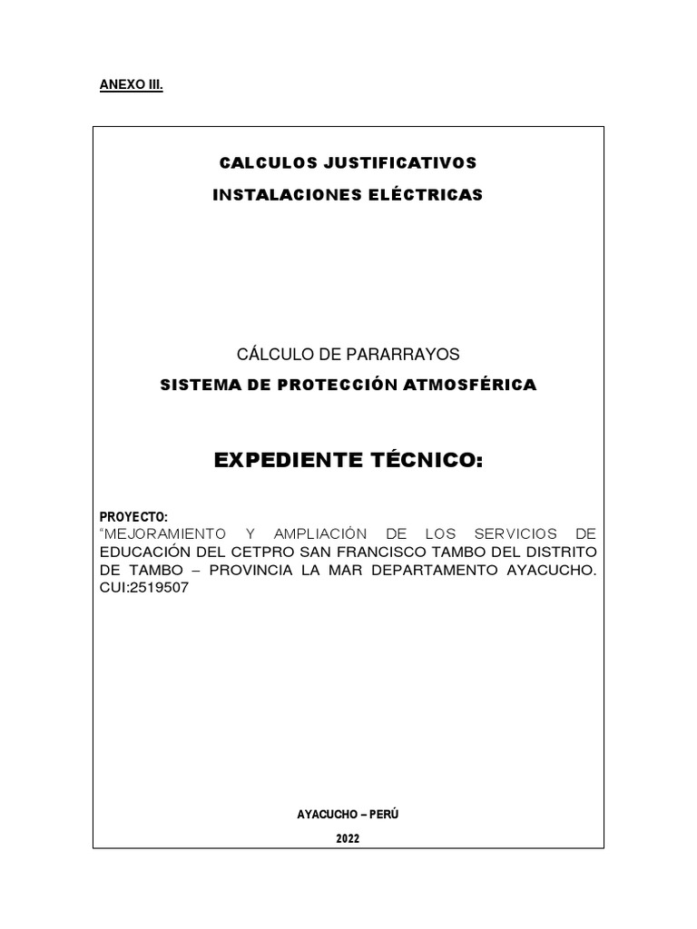 Calculo de Dispositivo de Protección Descargas Electricas | PDF ...