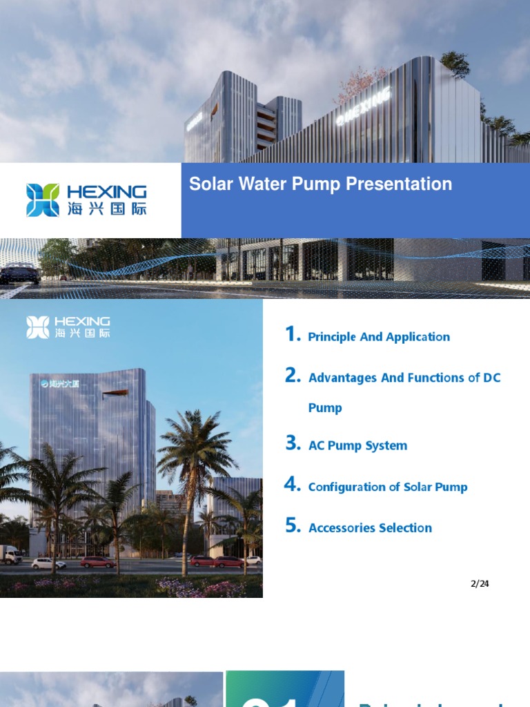 Solar Pump Presentation | PDF | Electric Motor | Mains Electricity