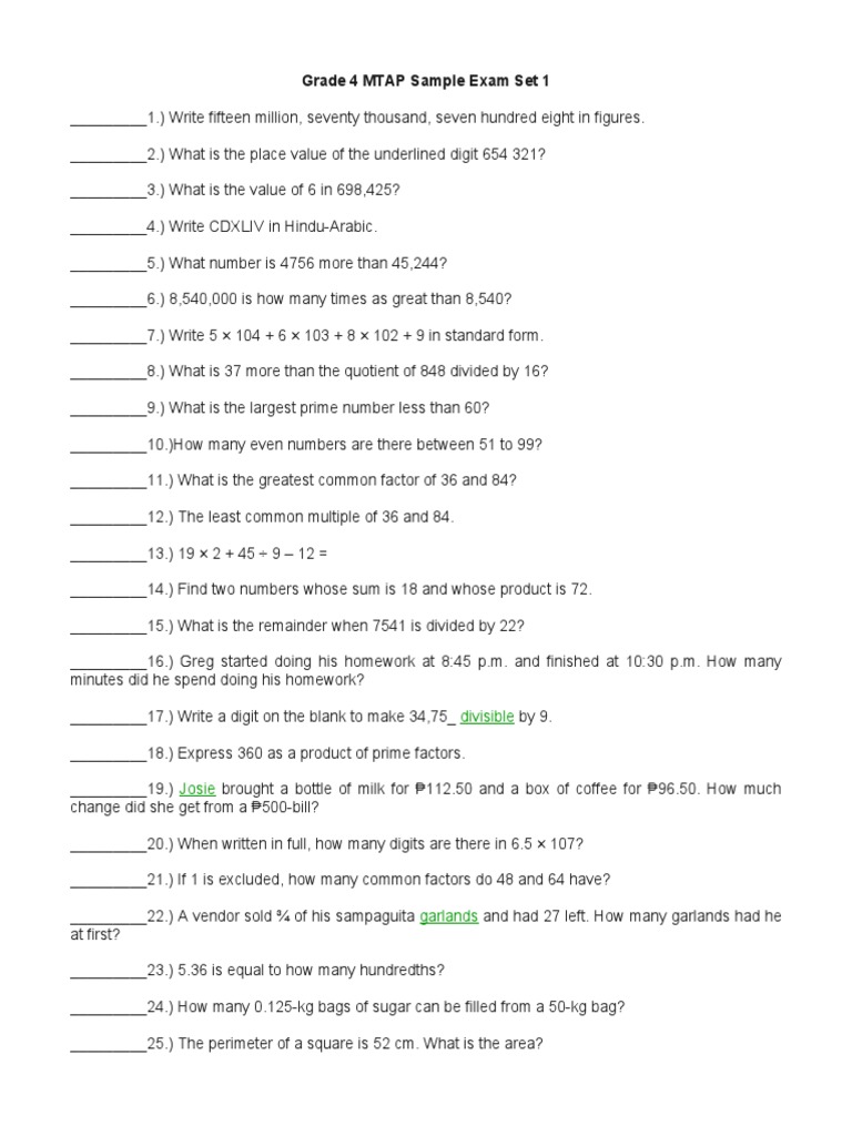 MTAP Set 1 | PDF | Area | Length