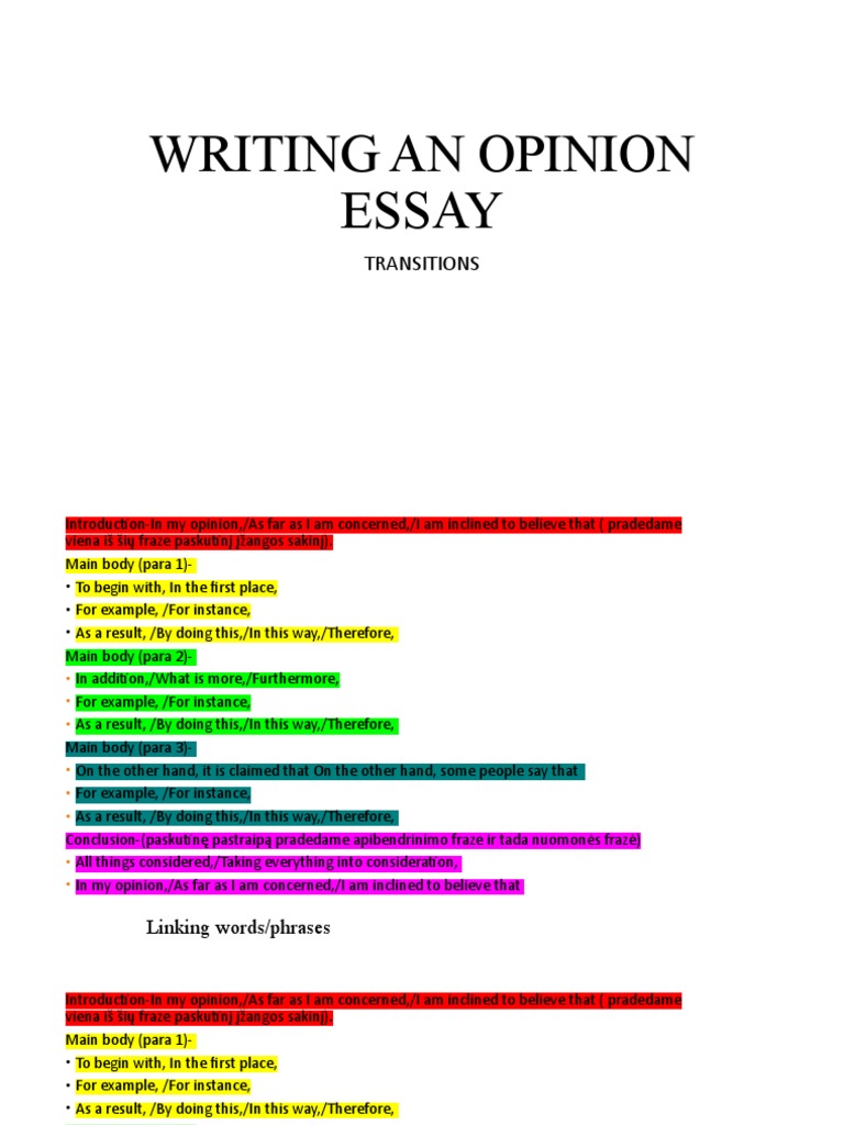 Opinion Essay Writing Guide | PDF | Career & Growth | Foreign Language ...