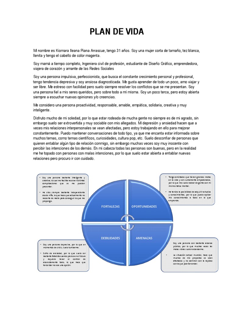 Plan de Vida | PDF | Iniciativa empresarial | Sicología