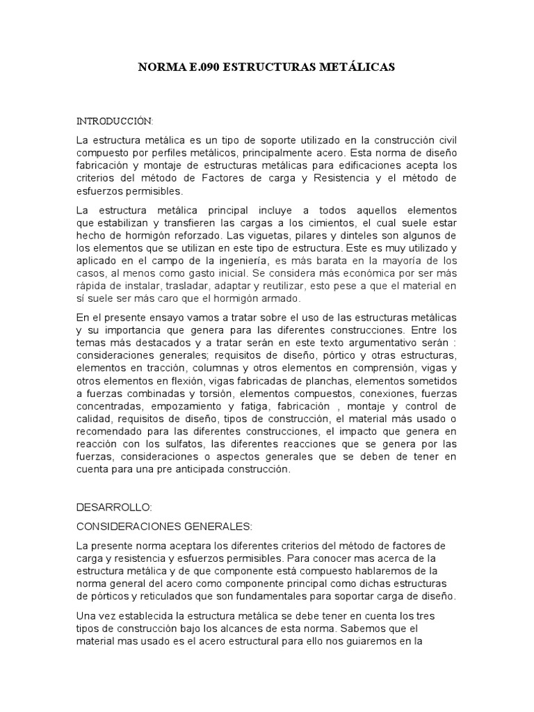 Norma E.090 | PDF | Acero | Viga (Estructura)