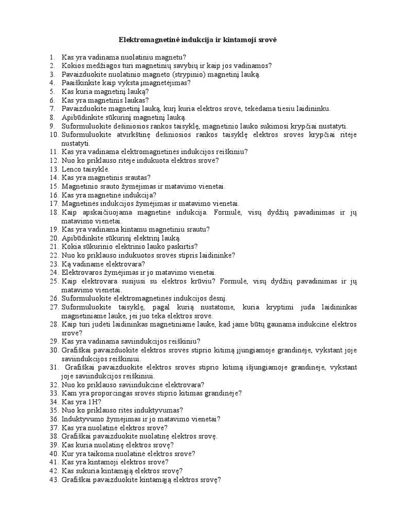 1 Skyrius Klausimai | PDF