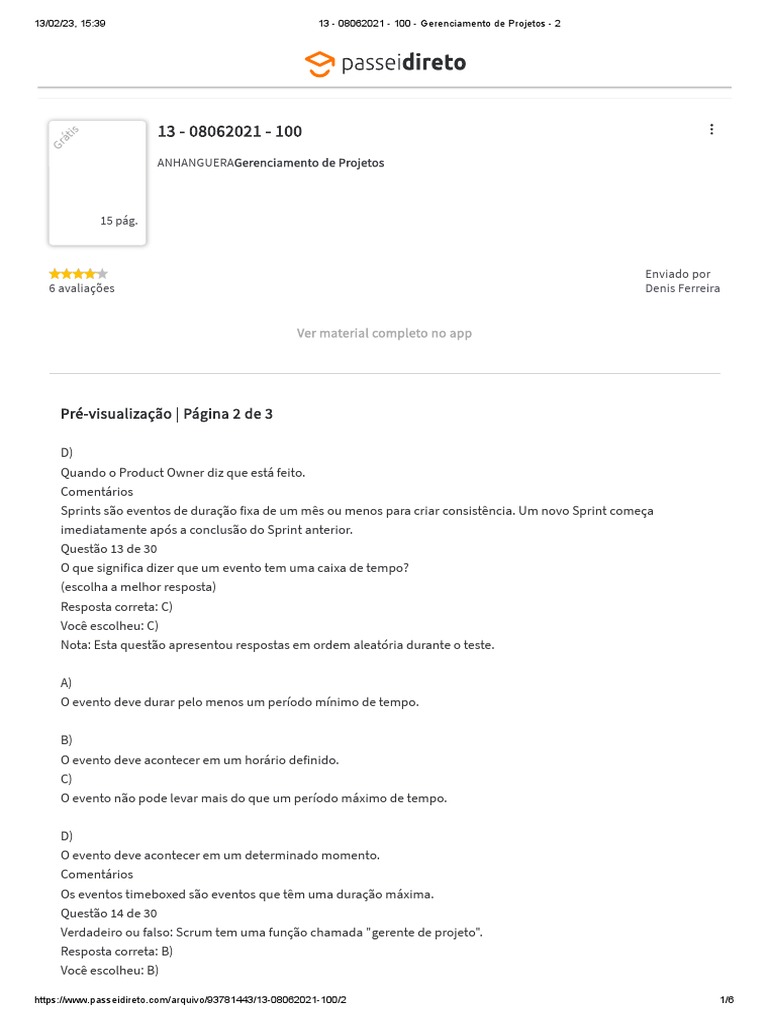 13 - 08062021 - 100 - Gerenciamento de Projetos - 2 | PDF | Tempo