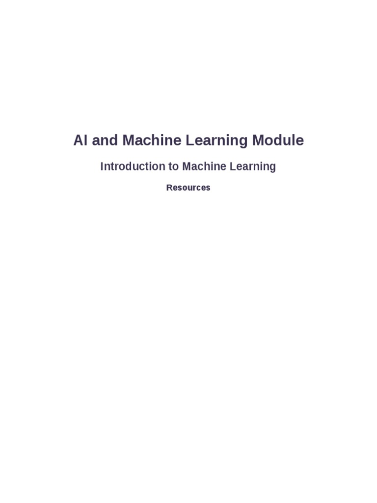 AI & Machine Learning Educational Module | PDF | Artificial ...