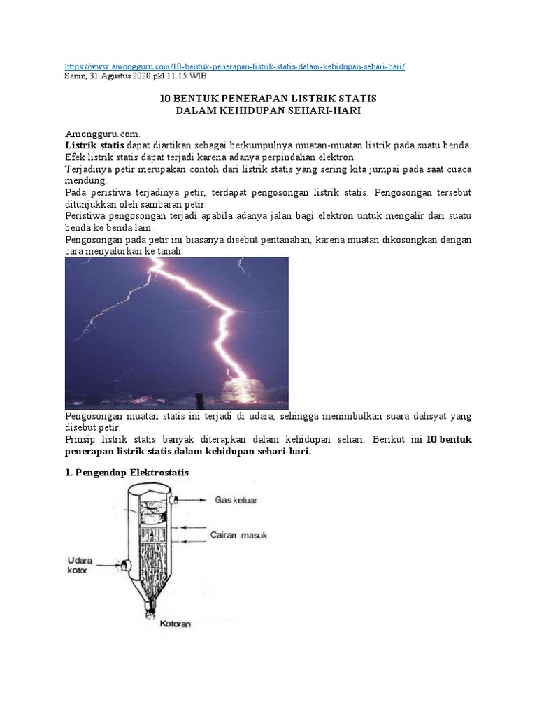 Penerapan Listrik Statis | PDF