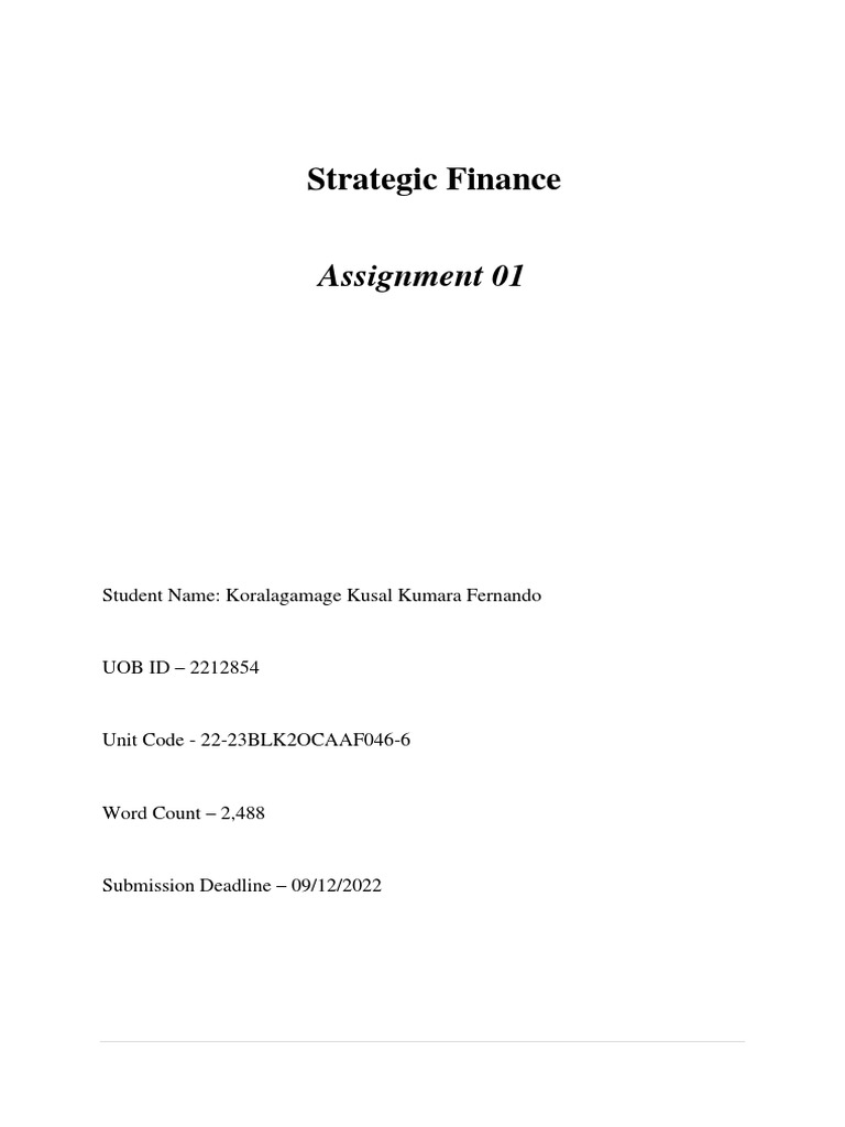 ASS1 | PDF | Corporate Governance | Research And Development