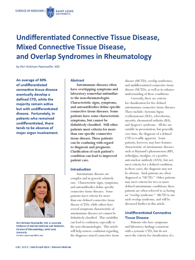 Undifferentiated Connective Tissue Disease | PDF | Autoimmune Disease ...