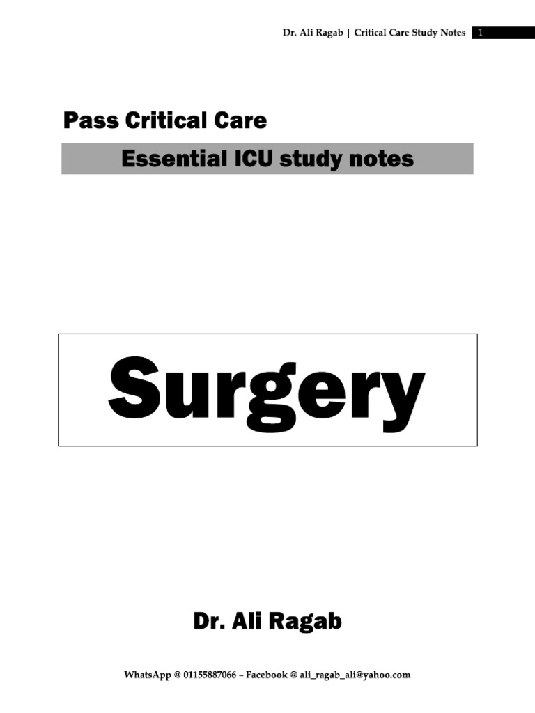 00 Surgery Icu | PDF