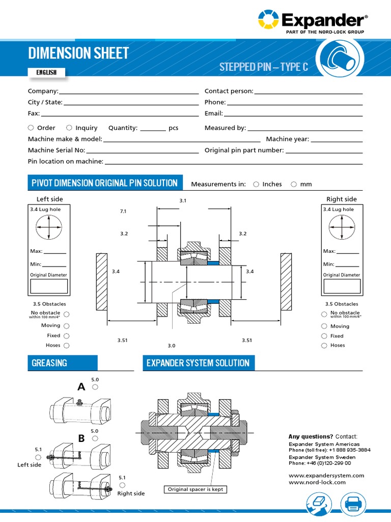 Expander System Dimension Sheet - Stepped Pin Type C | PDF | Tools ...