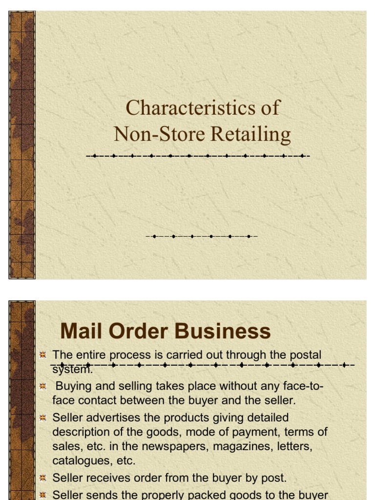 Characteristics of Non-Store Retailing | PDF | Business | Computers