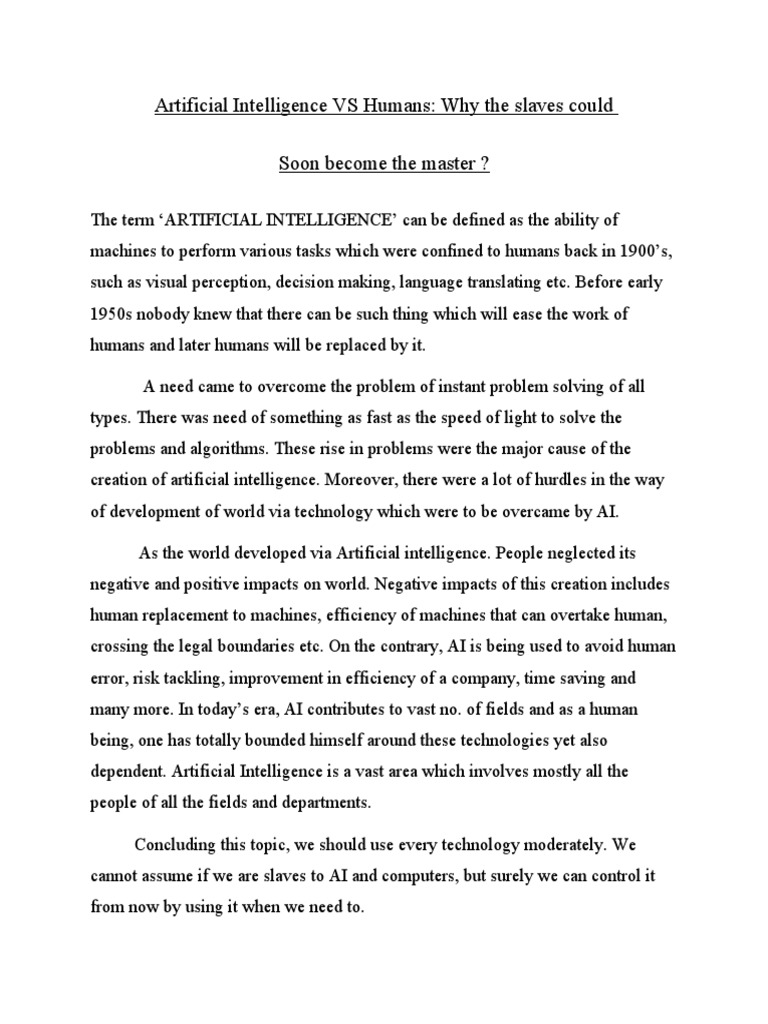 Artificial Intelligence VS Humans | PDF