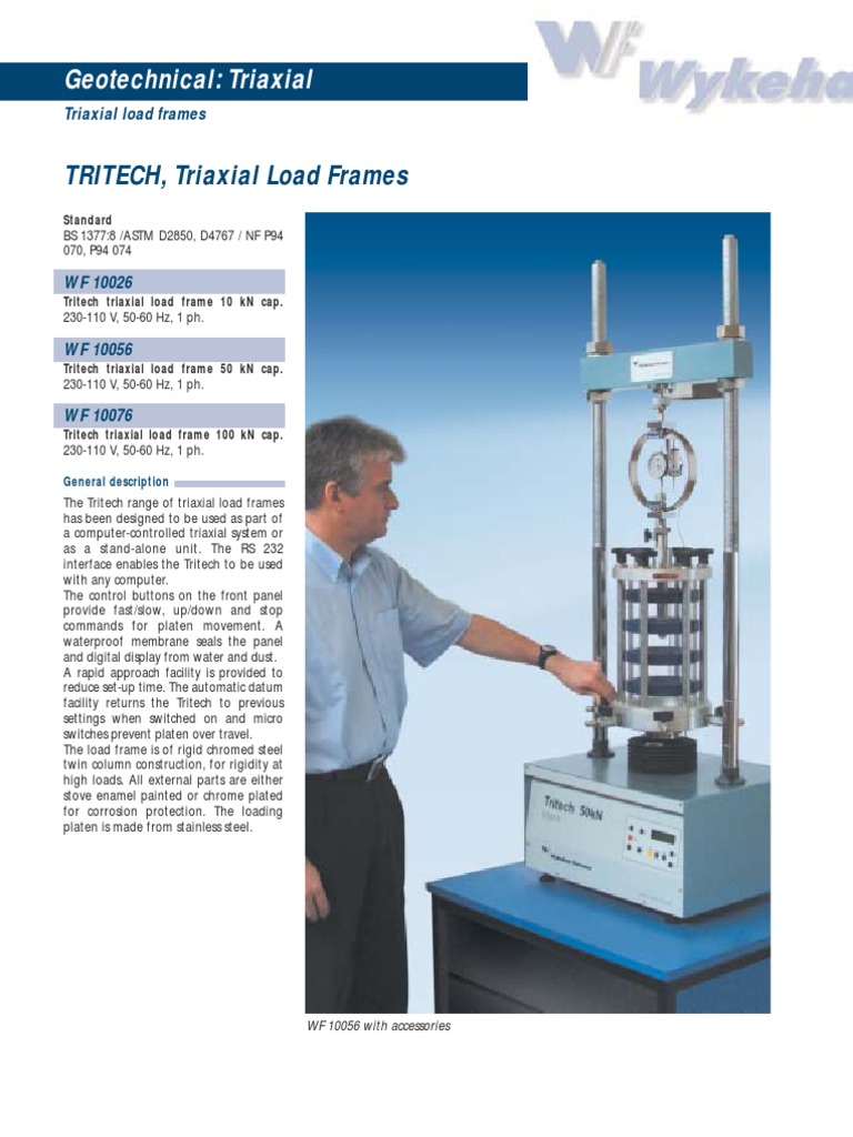 WF Catalogue TRITECH 50 Triaxia Load Frame | PDF | Geotechnical ...