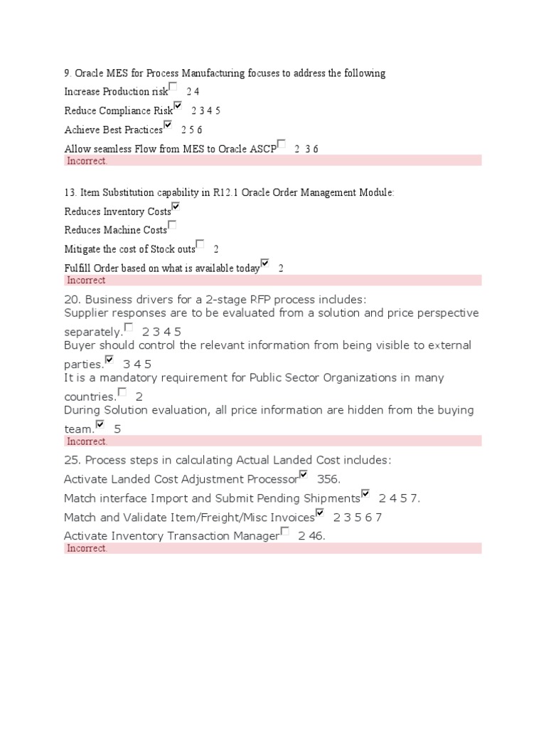 Wrong Answers | PDF | Procurement | Supply Chain