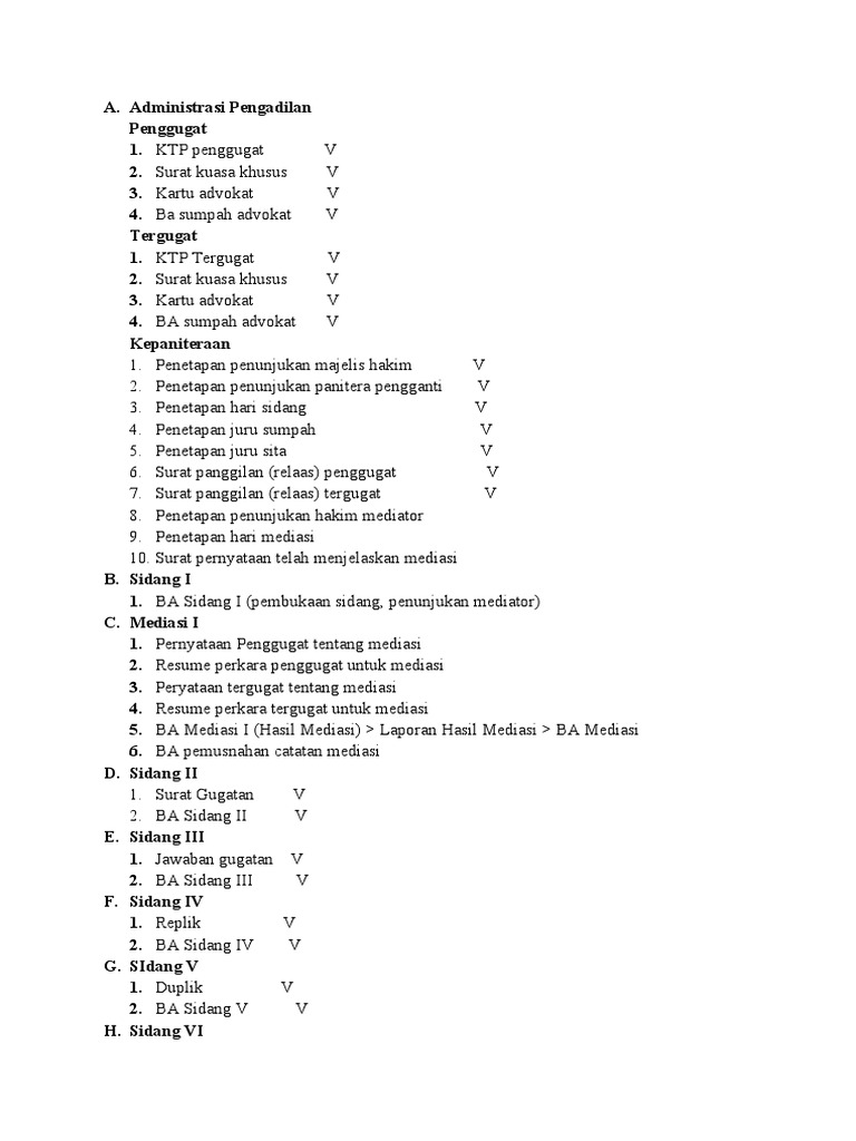 Urutan Berkas Perdata | PDF