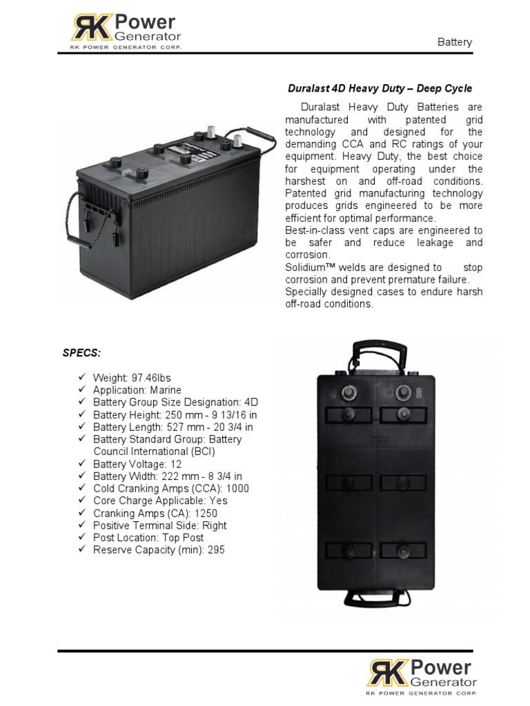 BATTERY 4D Data - Sheet | PDF