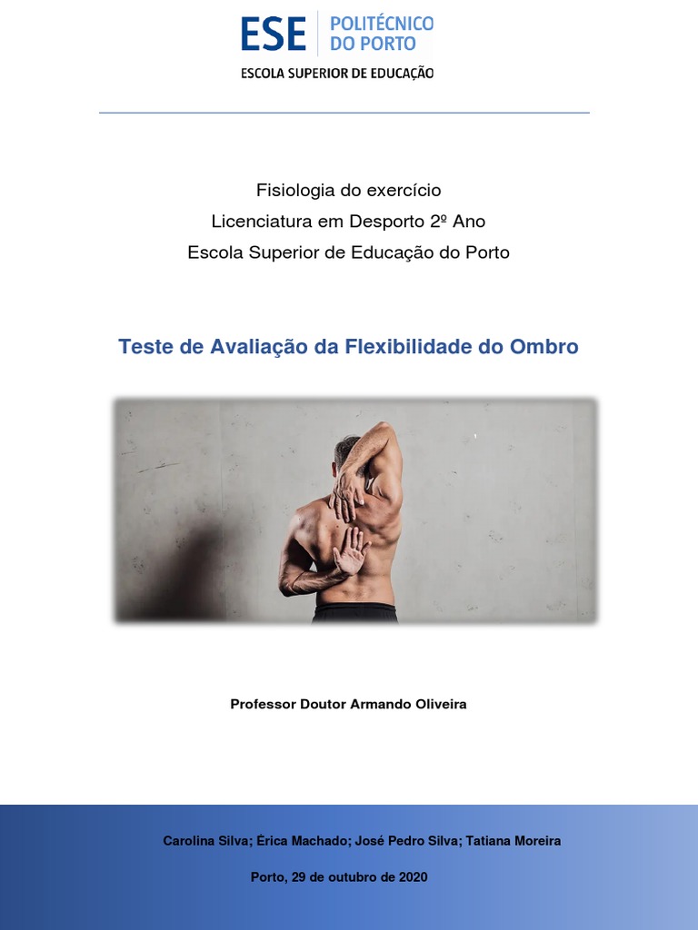 Teste de AvaliaÃ Ã o Da Flexibilidade Do Ombro | PDF | Flexibilidade ...