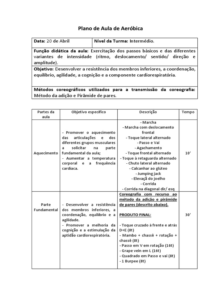 Modelo Plano de Aula | PDF