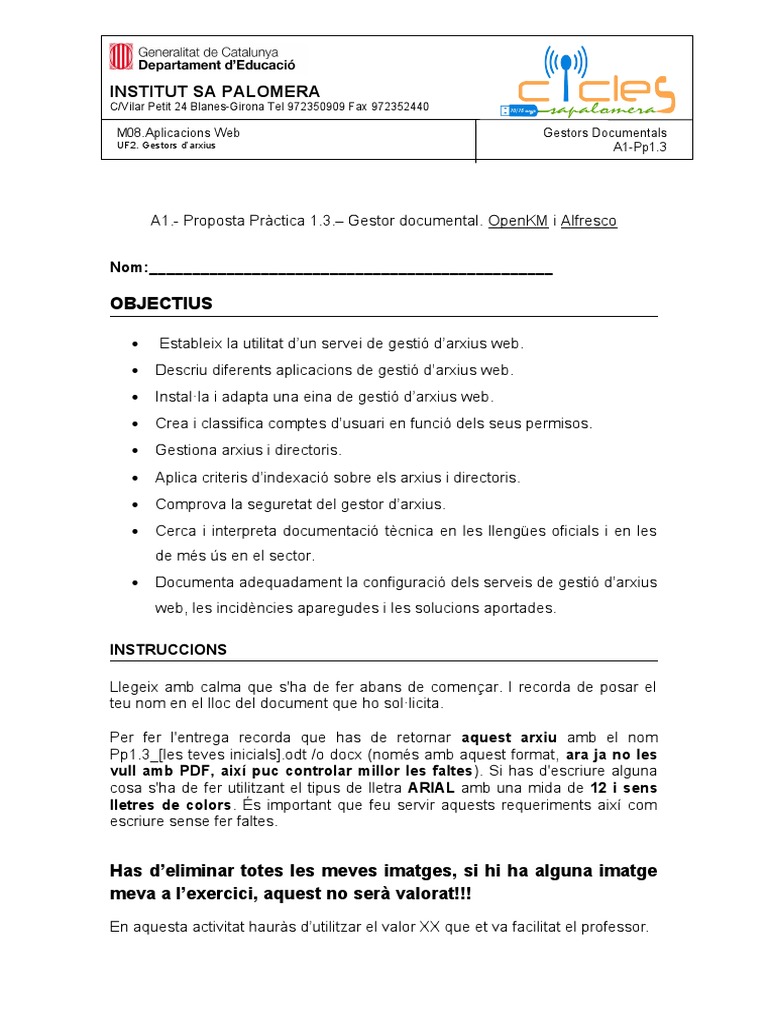 UF2 A1 Pp1.2 Alfresco OpenKM DMS | PDF