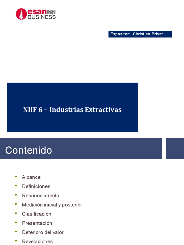 ESAN - NIIF 6 - Industrias Extractivas | PDF | normas internacionales ...