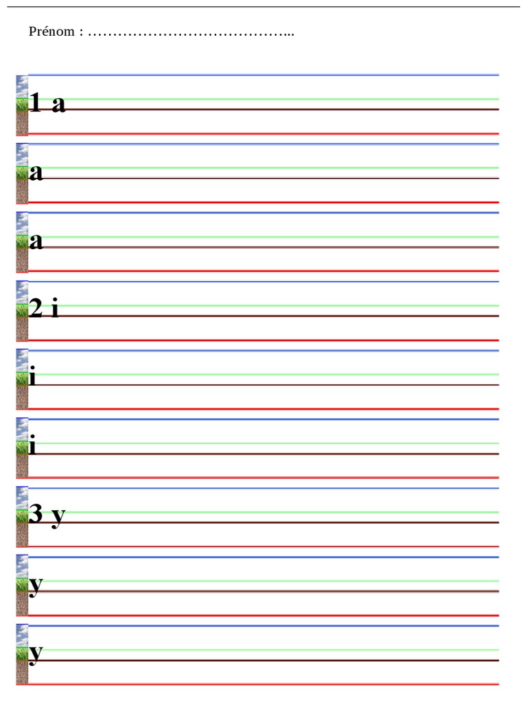 001 - Ecriture - Lignes - Couleurs - A I y | PDF