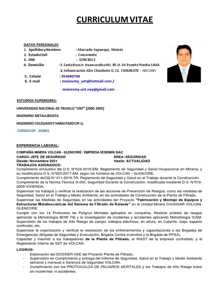 C.V. Ing. Seguridad Mmy - Doc. 2022 | PDF