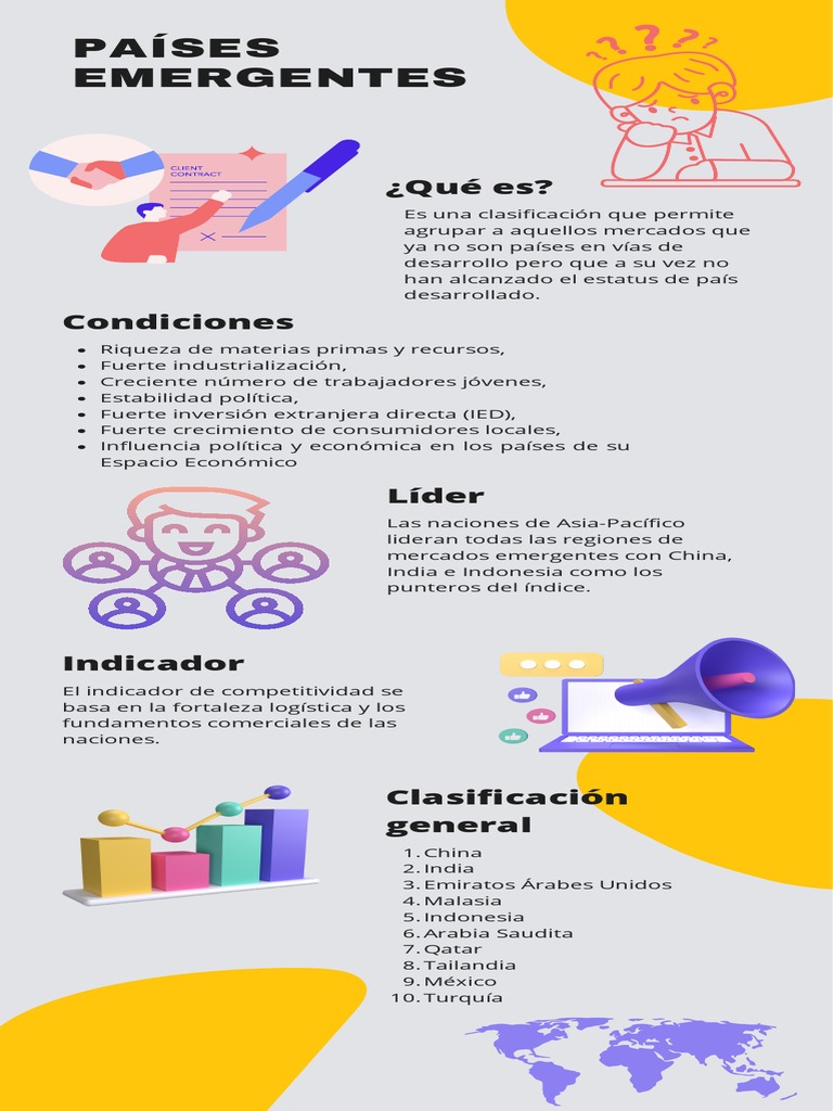 Países emergentes: clasificación, condiciones y líderes mundiales | PDF