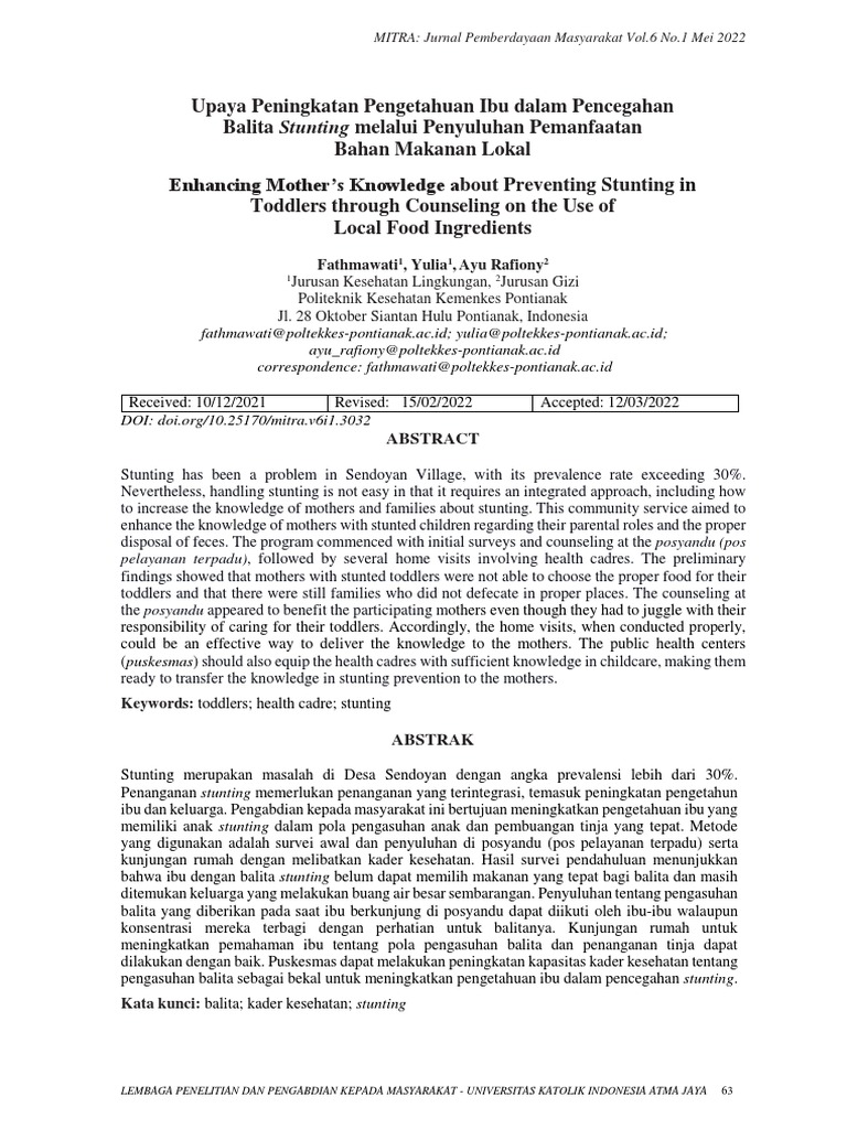 Fathmawati, Yulia, Ayu Rafiony | PDF | Prevention | Poverty