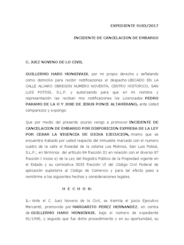 Cancelacion de Embargo | PDF | Propiedad | Gobierno