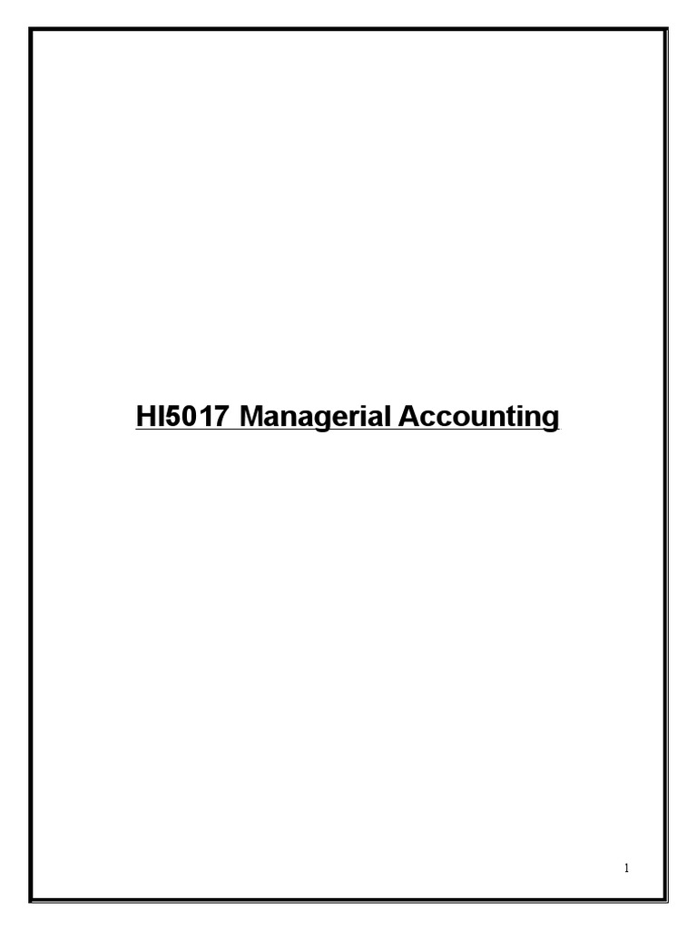 Yash (Rabab) - HI5017 Managerial Accounting | PDF | Accounting | Banks