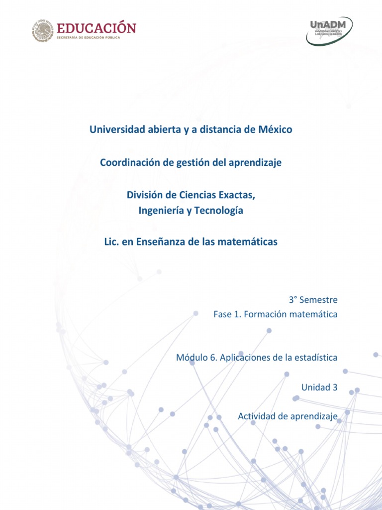 Em 06 EMAE U3 Actividad Aprendizaje A12 | PDF | Intervalo de confianza ...