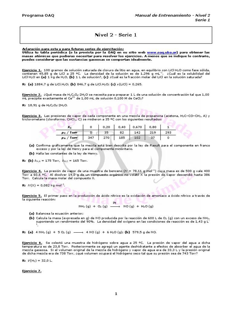 Manual OAQ: Entrenamiento Nivel 2 | PDF | Amoníaco | Concentración