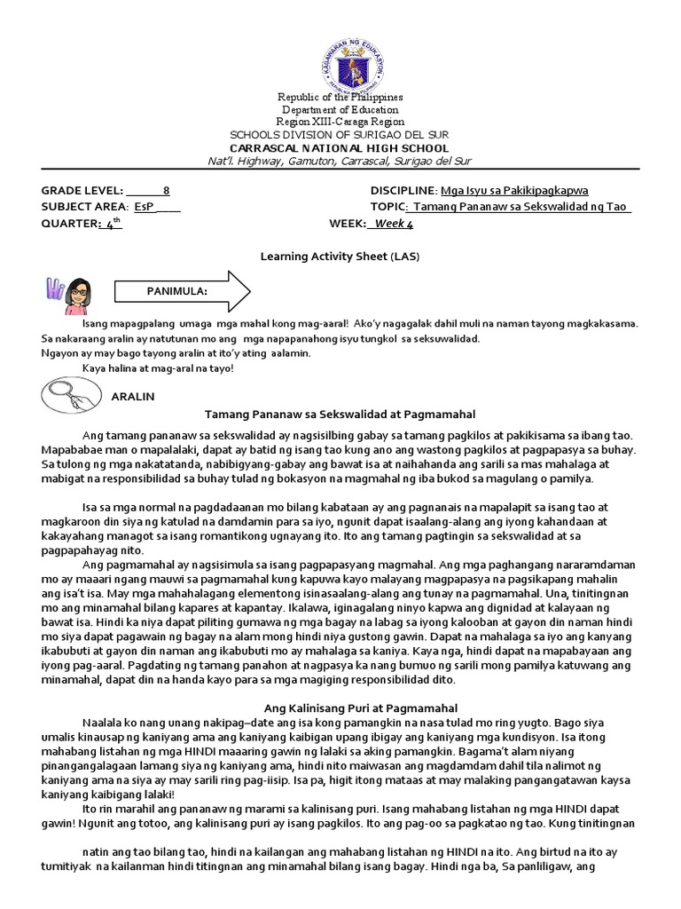 LAS-esp8-Q44-week 4 | PDF