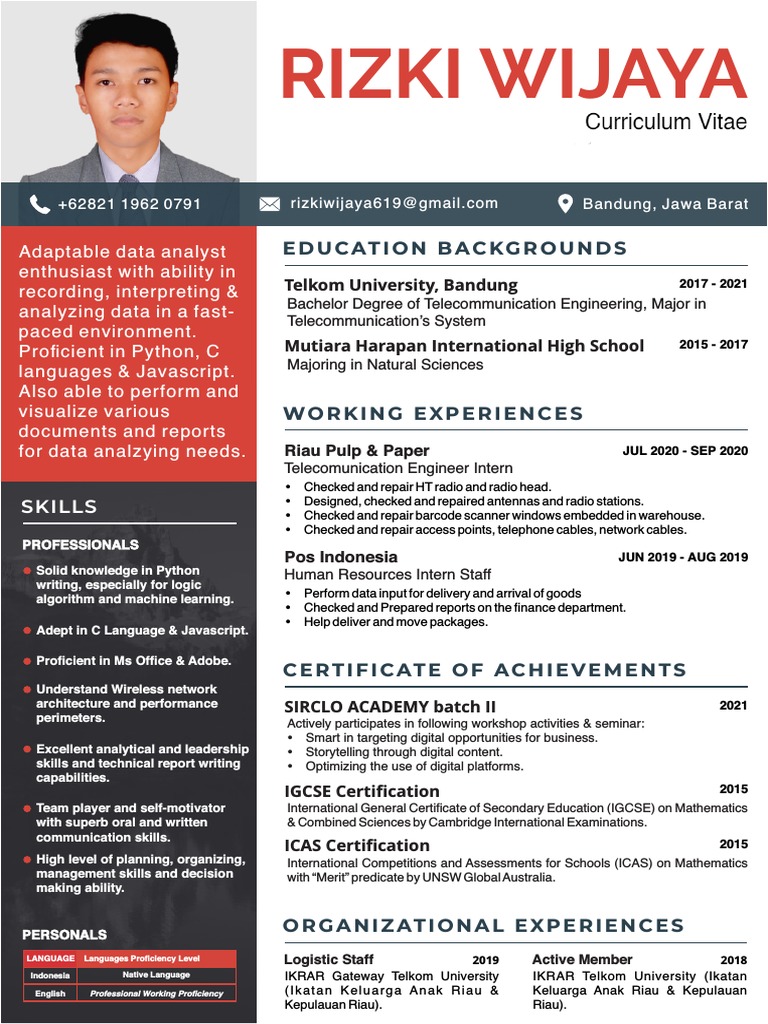 Cv Rizki Wijaya | PDF | Data Analysis | Data