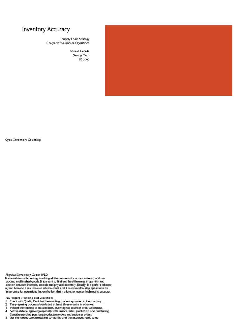 Logistics Operations | PDF | Warehouse | Inventory