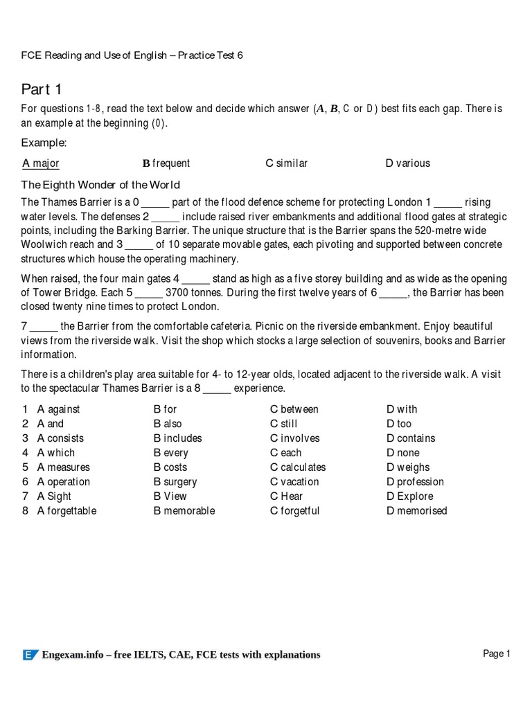 FCE - Practice Test 6 | Download Free PDF | Dream | Lucid Dream