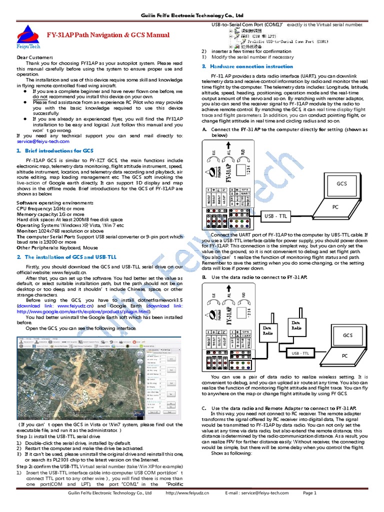 FY-31AP - Path navigation&GCS - Manual | PDF | Radio | Personal Computers