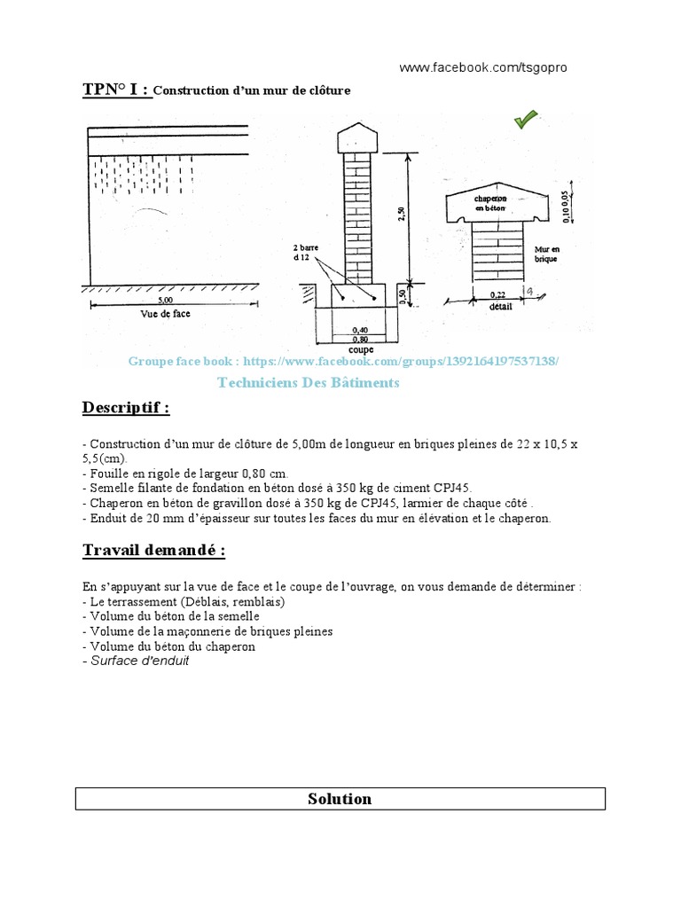 Exercices de Métré en Génie Civil | PDF | Ingénierie civile | Génie du bâtiment