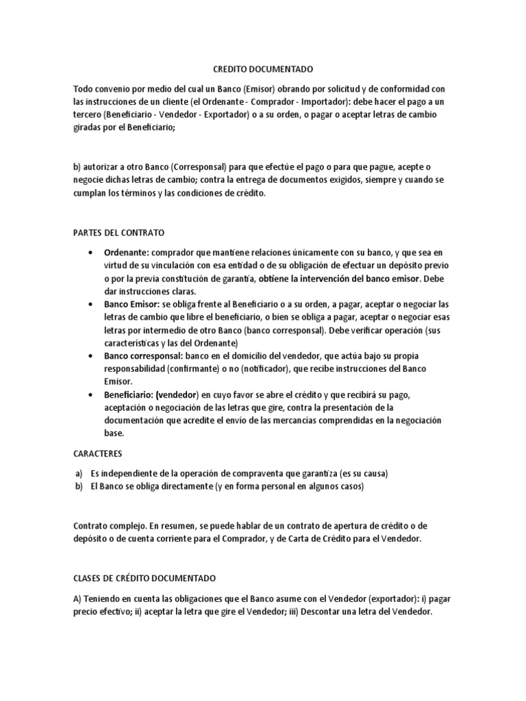 Guía sobre Crédito Documentado en Comercio | PDF | Bancos | Carta de ...