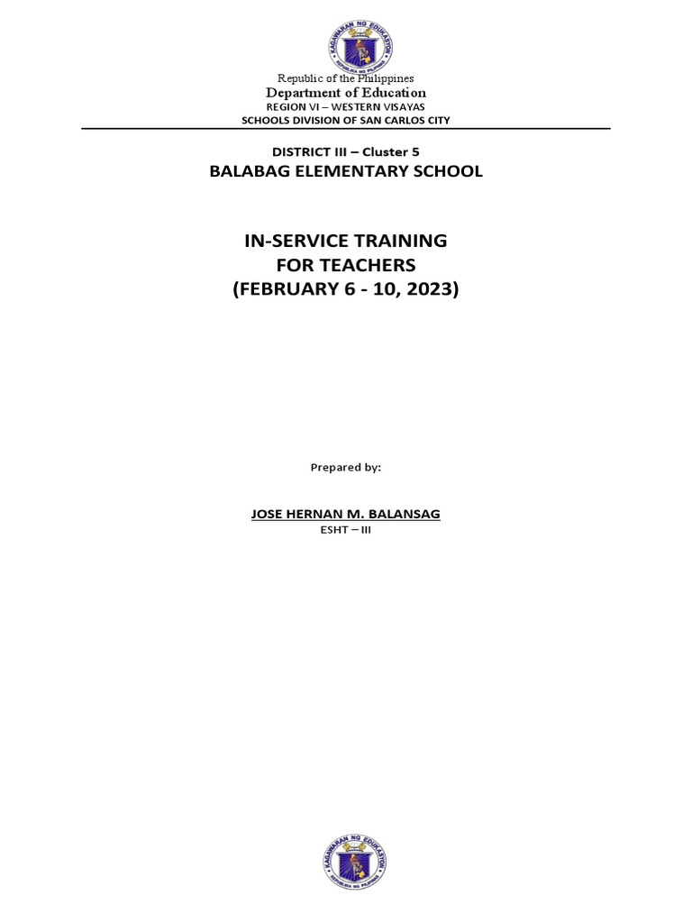 INSET - February.school Based 2023 | PDF | Evaluation | Knowledge