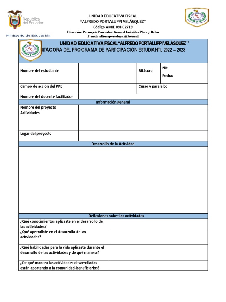 Modelo de Bitacora | PDF